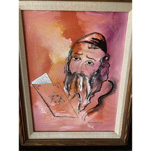 Art | Vintage Rabbi Prayer Book Jewish Religious Man Beard Framed ...
